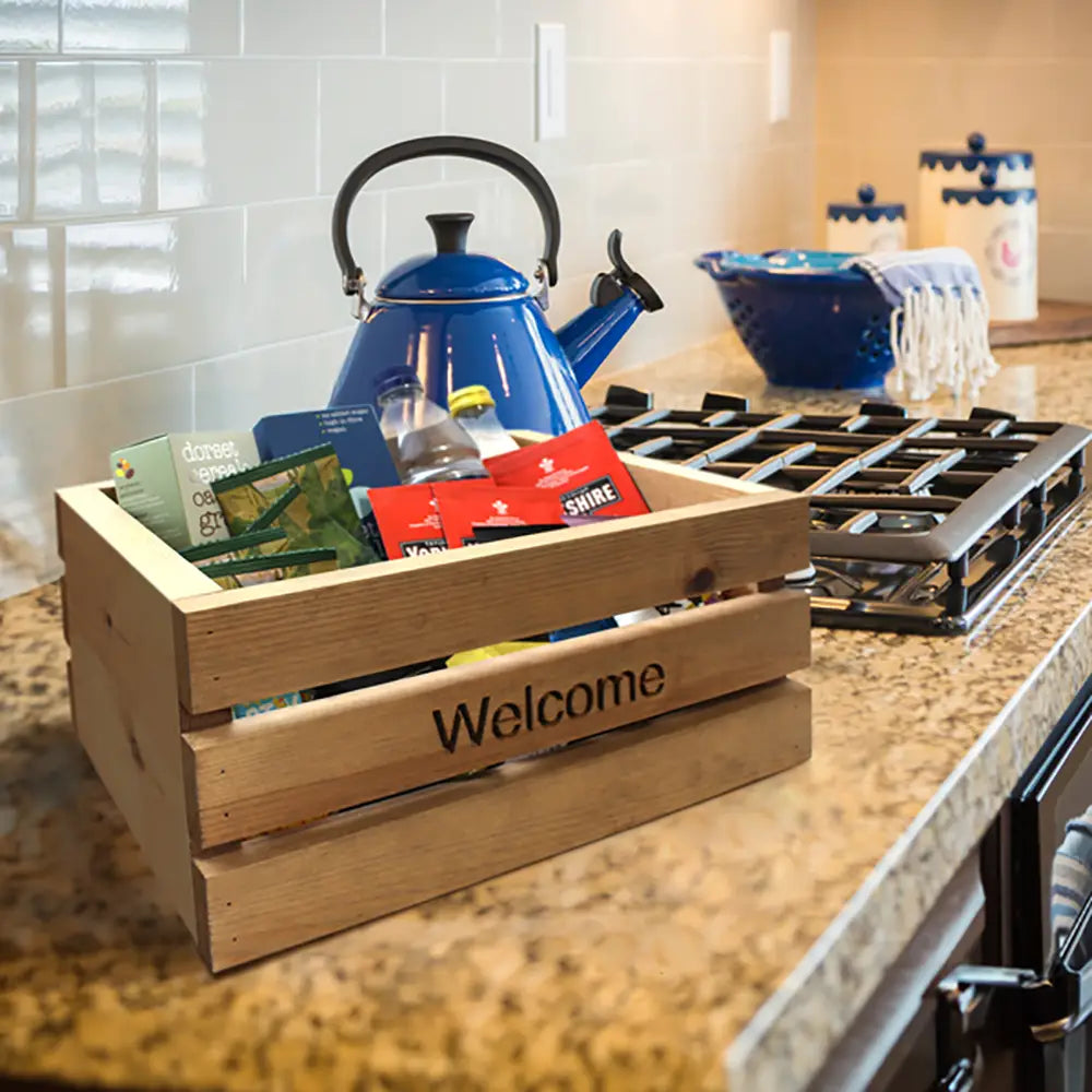 Handmade Wooden Welcome Tray | Hotel Bedroom | Out of Eden