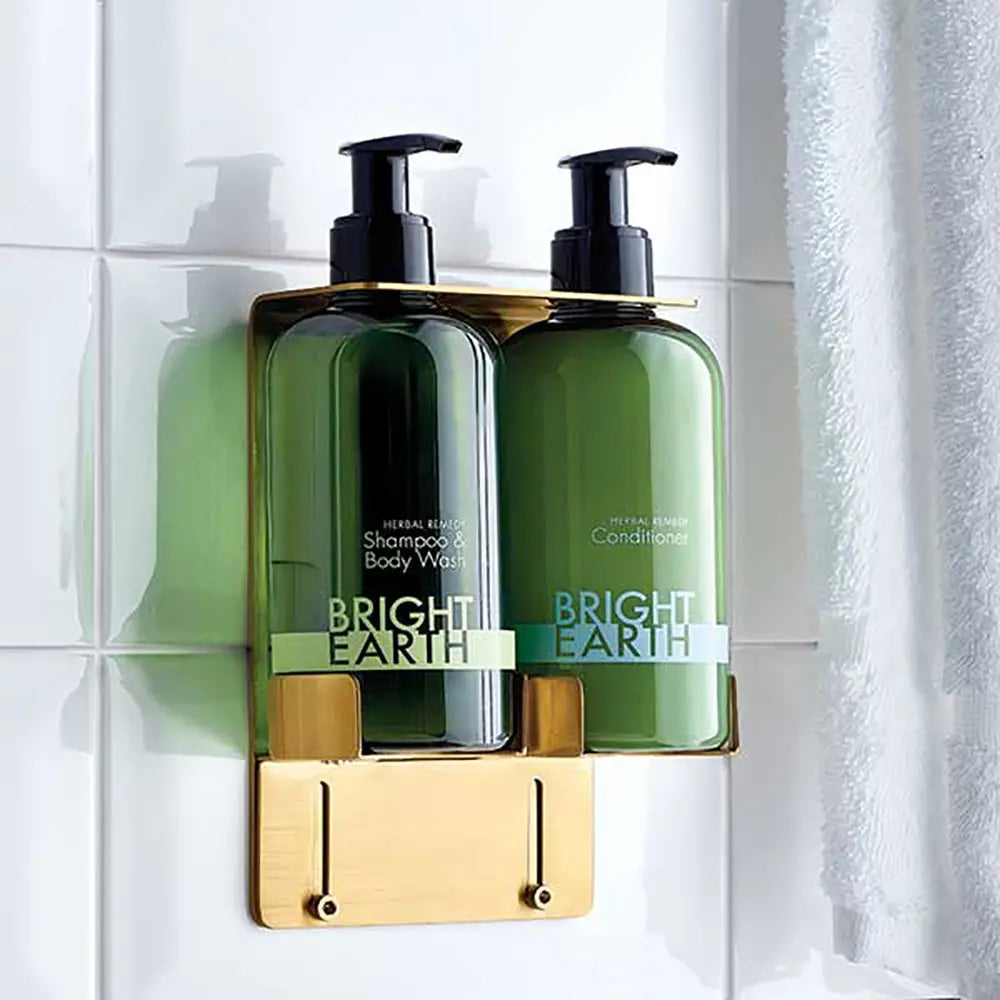 Brushed Brass Double Wall Bracket | Dispensers | Out of Eden