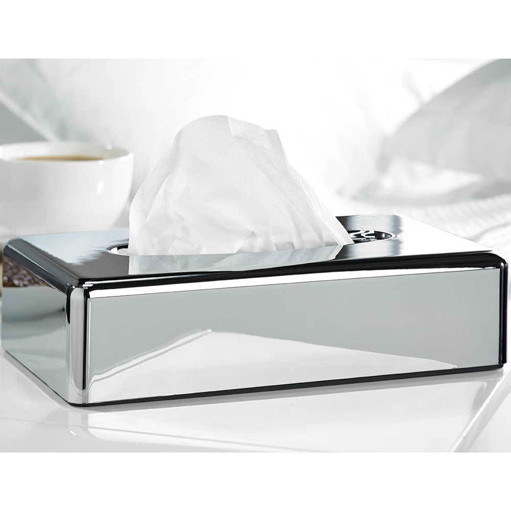 Chromed Plastic Rectangular Tissue Box Cover - Chrome | Housekeeping ...