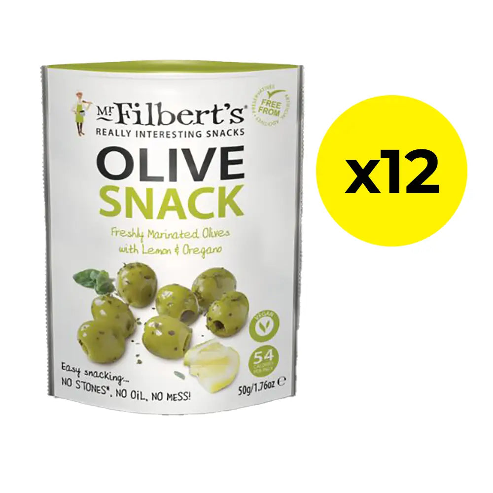 Mr. Filbert's Olive Snack Pack 50g - Pack of 12 | Out of Eden